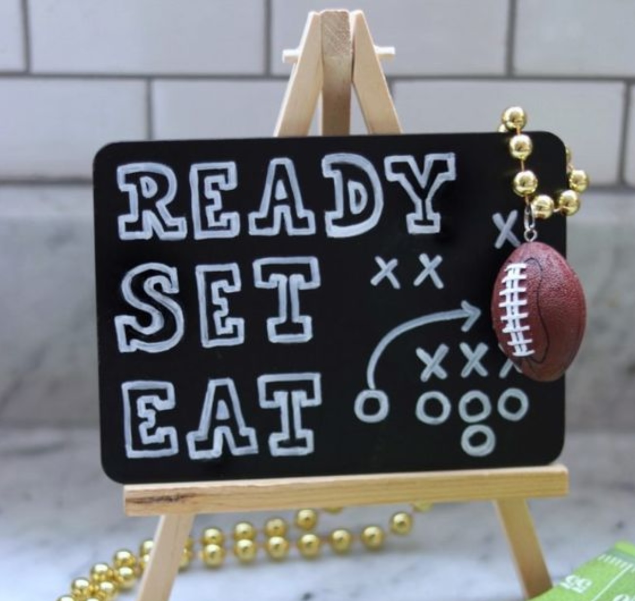 Tailgate-themed Chalkboard for Food Table - VeryVera Cooking Camp
